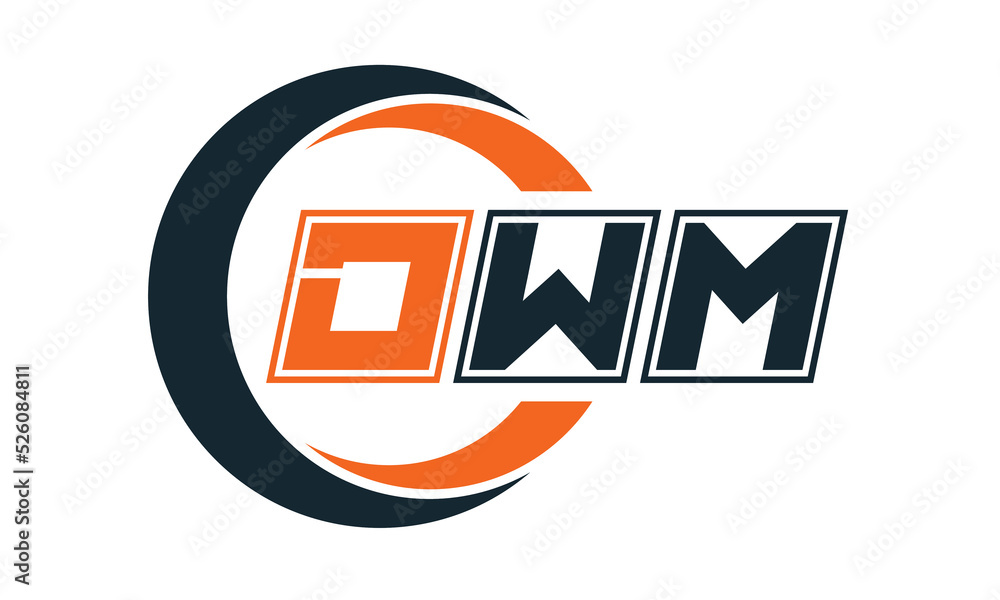 DWM three-letter circle logo design. custom font logo vector template ...