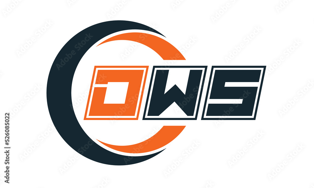 DWS three-letter circle logo design. custom font logo vector template ...