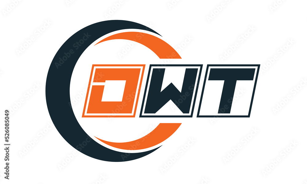 Vecteur Stock DWT three-letter circle logo design. custom font logo ...