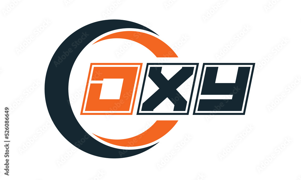 DXY three-letter circle logo design. custom font logo vector template ...