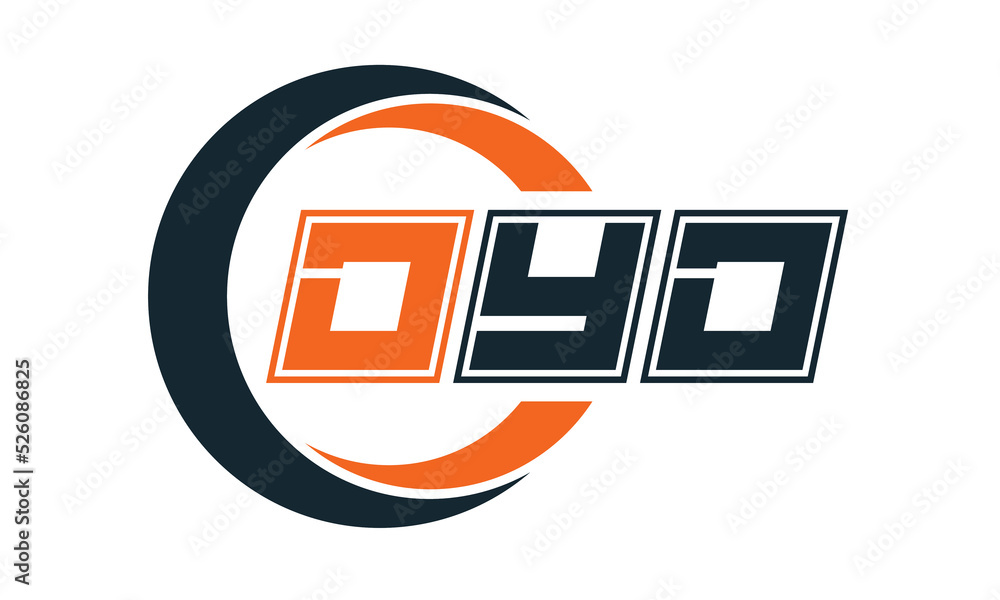 DYD three-letter circle logo design. custom font logo vector template ...