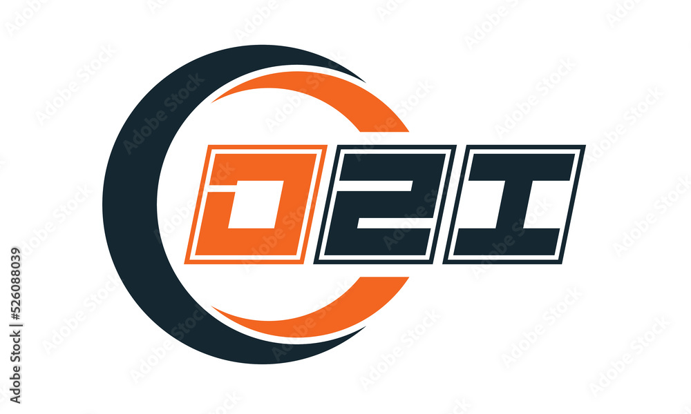 DZI three-letter circle logo design. custom font logo vector template ...