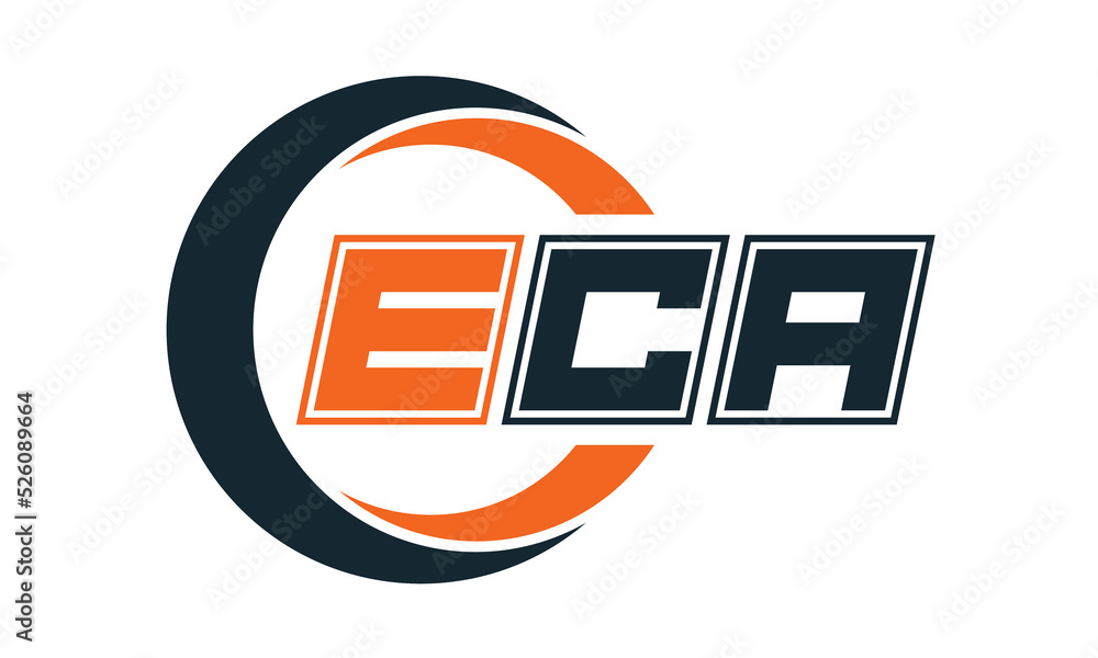 ECA three-letter circle logo design. custom font logo vector template ...