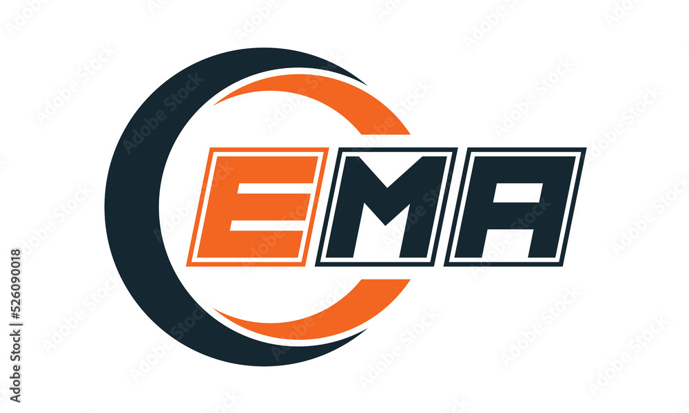 EMA three-letter circle logo design. custom font logo vector template ...