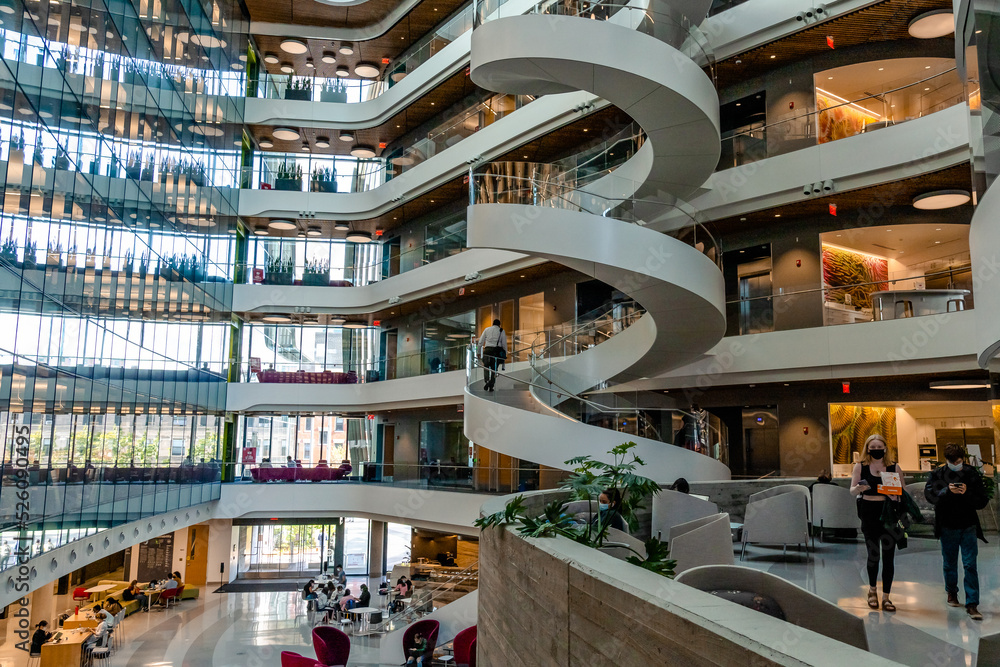 Boston, MA, USA. 09-21-2021. Interior of the Interdisciplinary Science ...