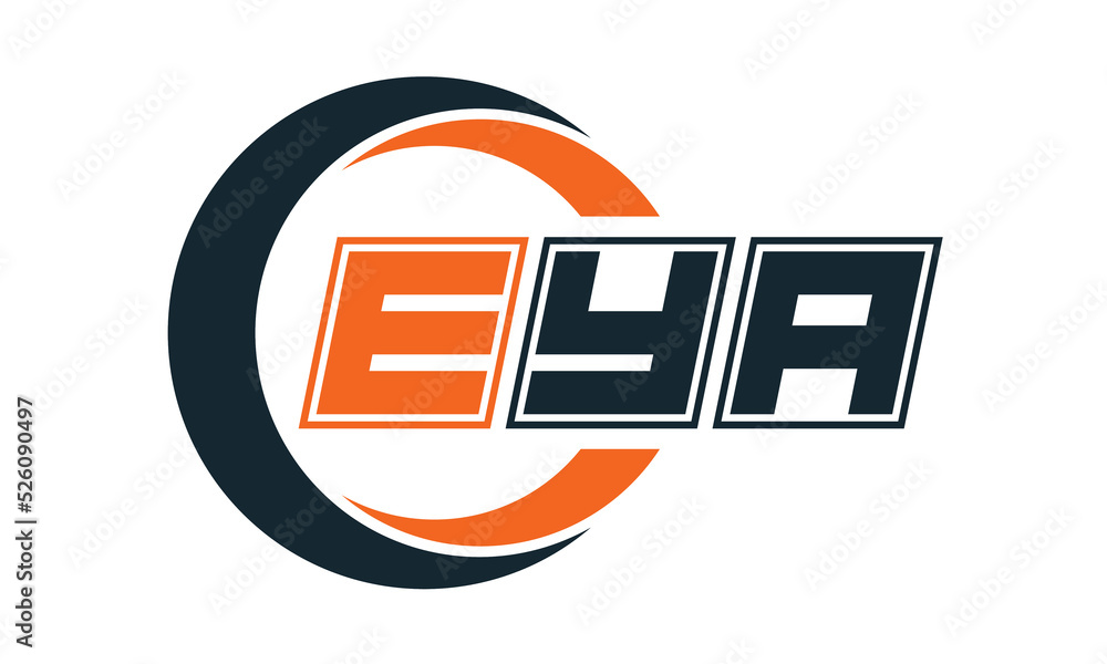 EYA three-letter circle logo design. custom font logo vector template ...