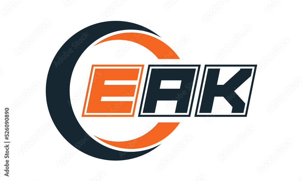 EAK three-letter circle logo design. custom font logo vector template ...