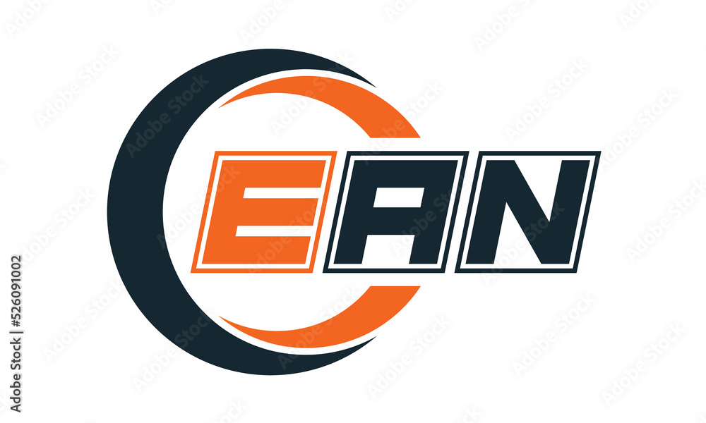 EAN three-letter circle logo design. custom font logo vector template ...