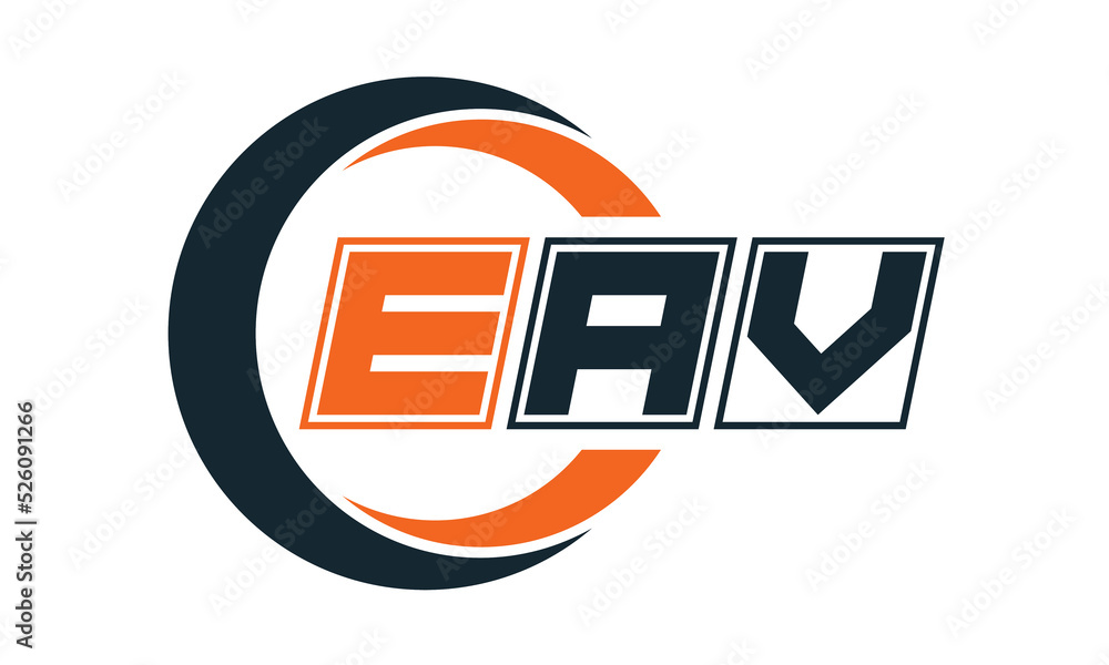 EAV three-letter circle logo design. custom font logo vector template ...