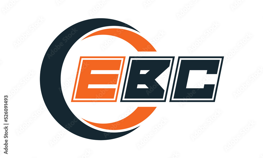 Vektorová grafika „EBC three-letter circle logo design. custom font ...