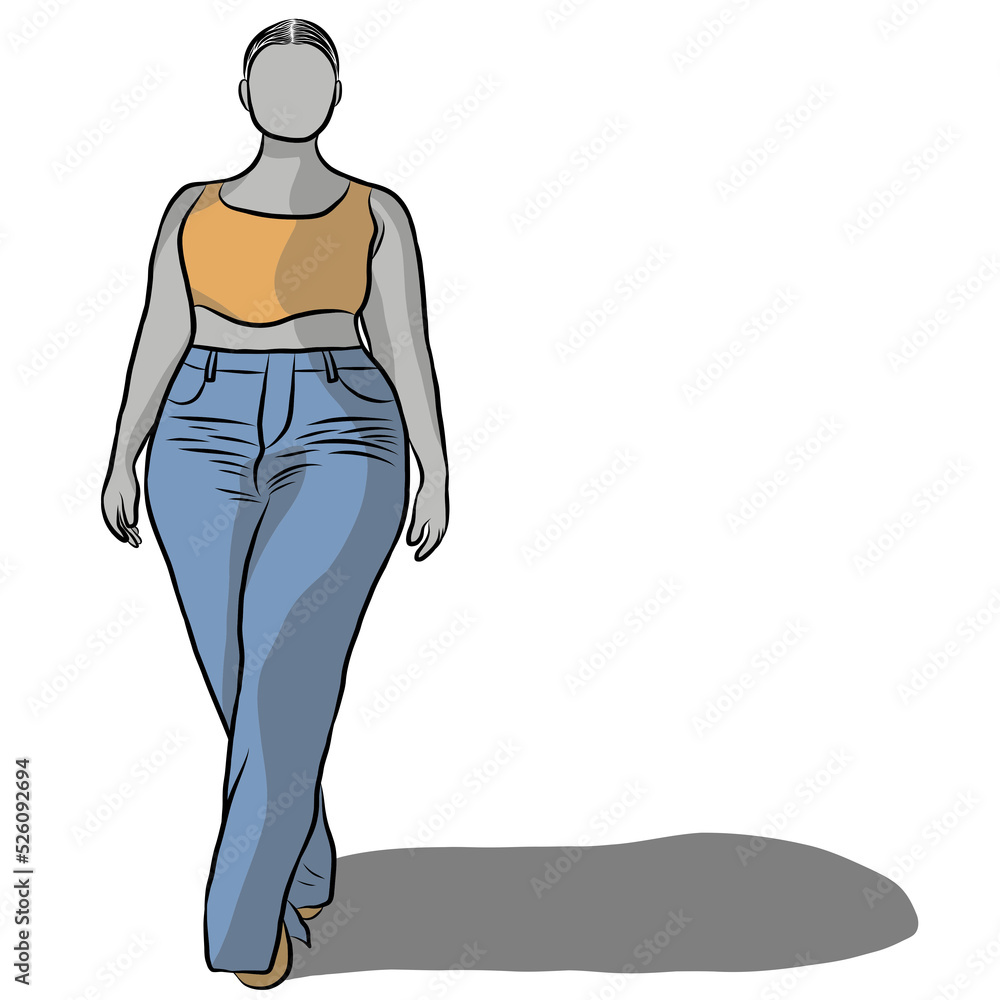 Body positive concept.Woman plus size.Confident obese women on over ...