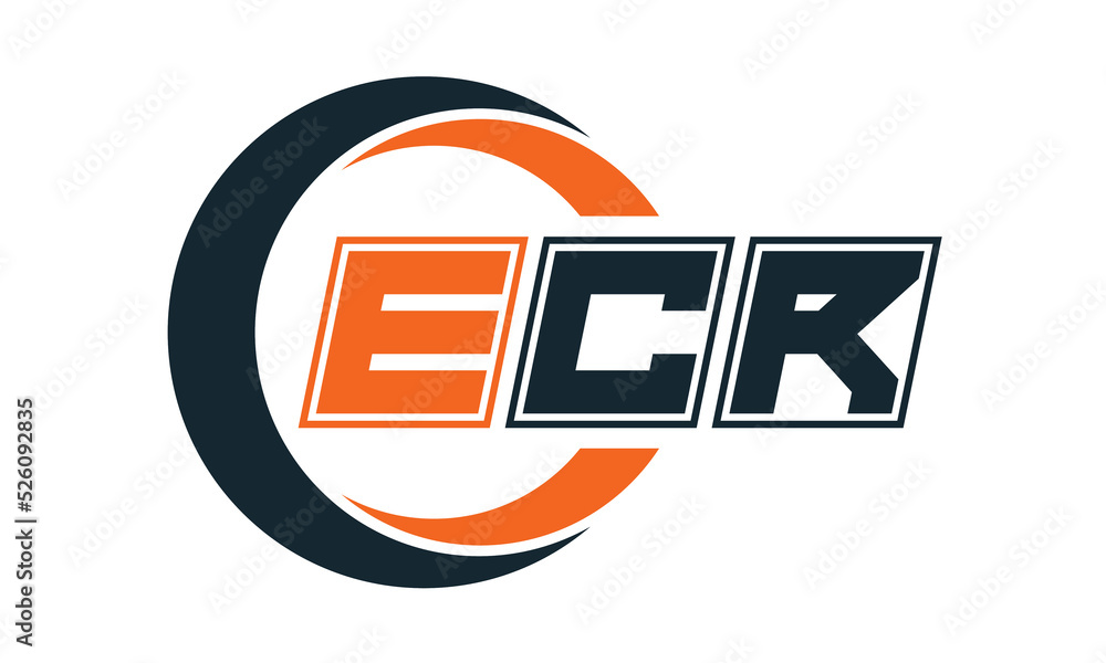 ECR three-letter circle logo design. custom font logo vector template ...