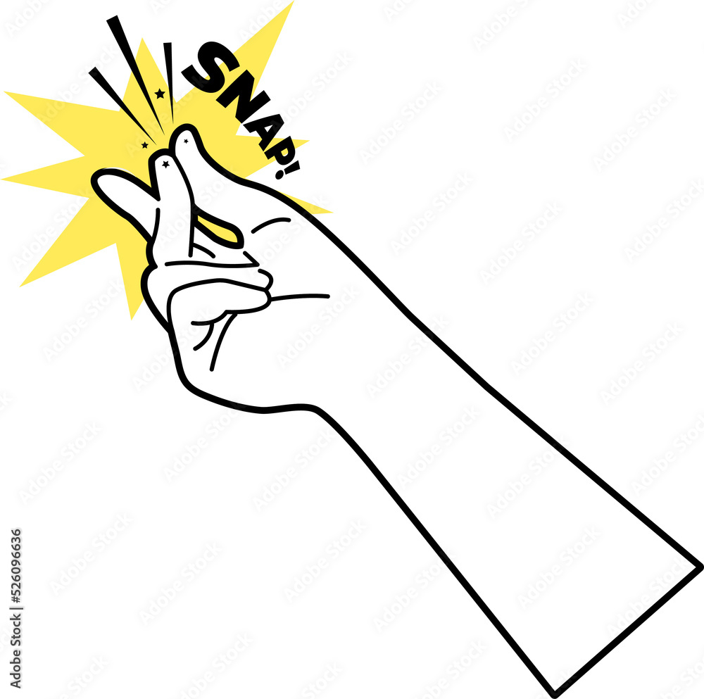 Finger snap. Snap gesture outline. Stock Illustration | Adobe Stock