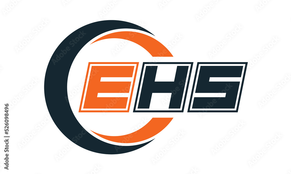 EHS three-letter circle logo design. custom font logo vector template ...