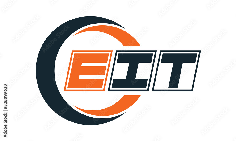 EIT three-letter circle logo design. custom font logo vector template ...
