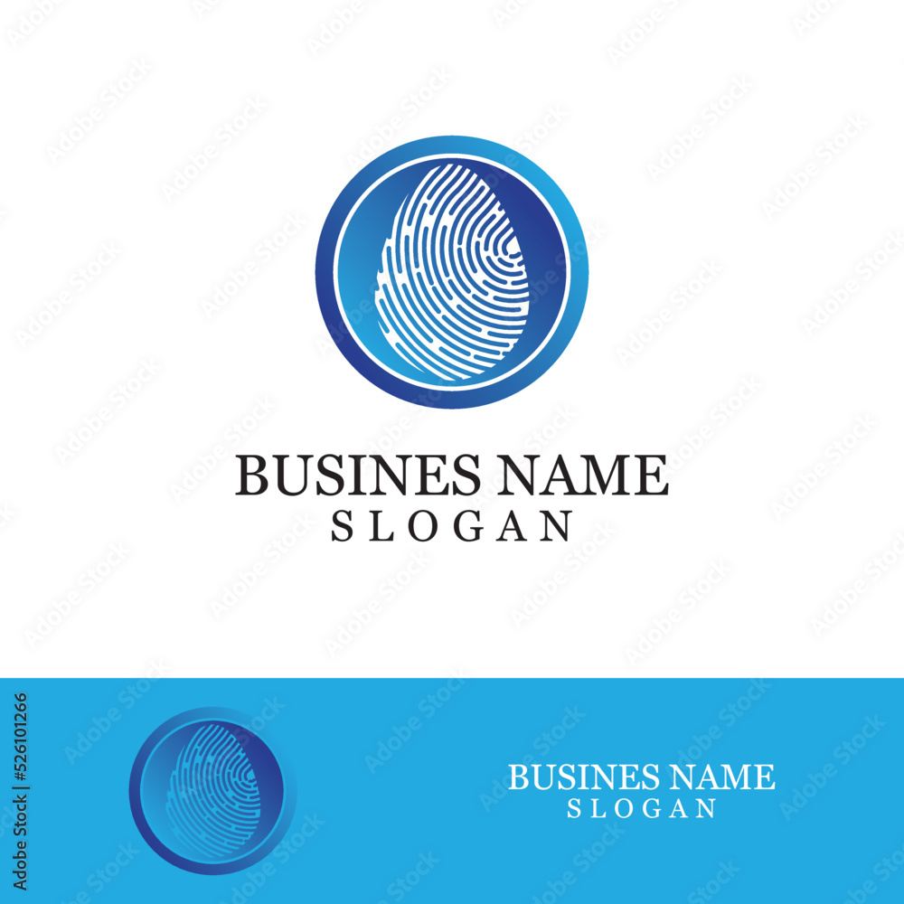 Fingerprint logo vector illustration Stock Vector | Adobe Stock