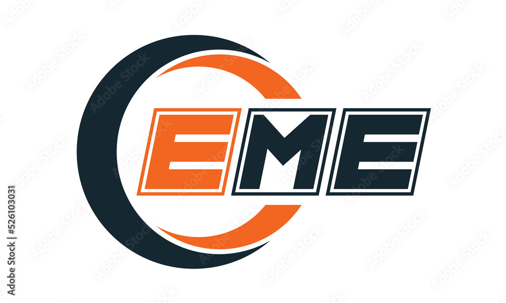 EME three-letter circle logo design. custom font logo vector template ...