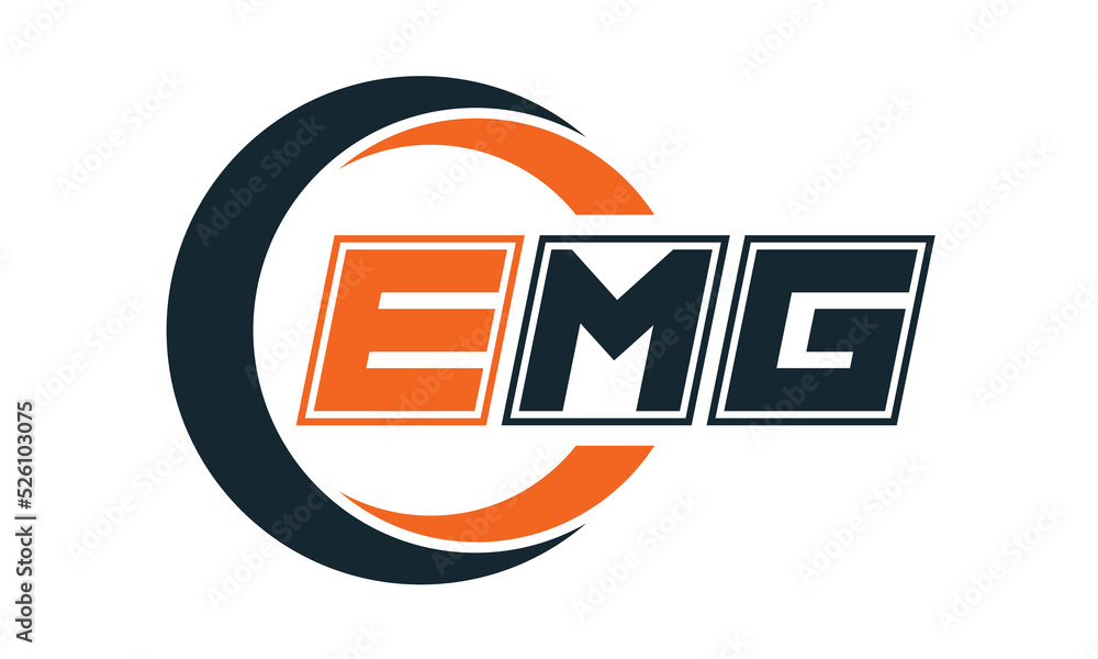 EMG three-letter circle logo design. custom font logo vector template ...