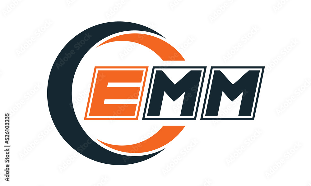 EMM three-letter circle logo design. custom font logo vector template ...