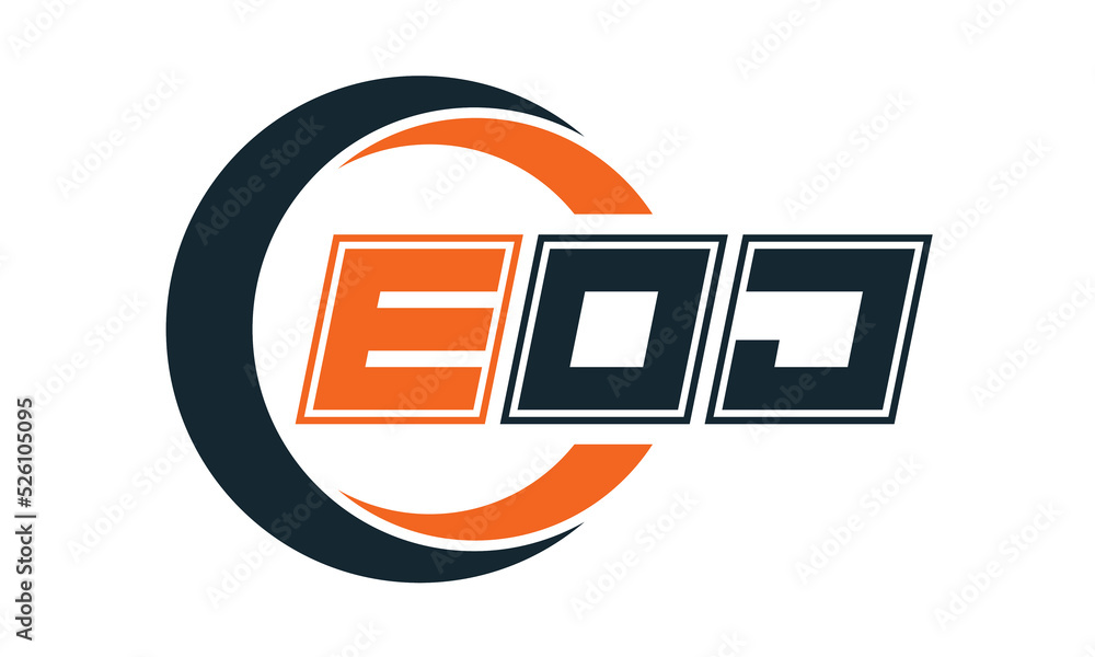 EOJ three-letter circle logo design. custom font logo vector template ...