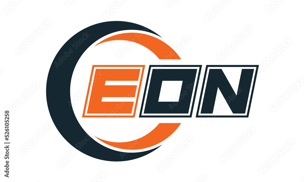 EON three-letter circle logo design. custom font logo vector template ...