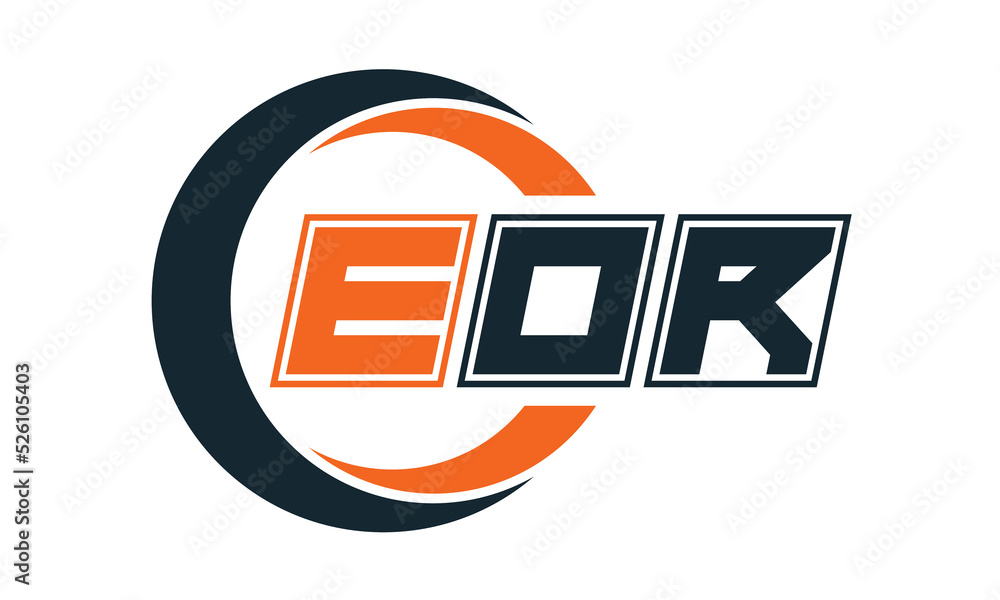 EOR three-letter circle logo design. custom font logo vector template ...