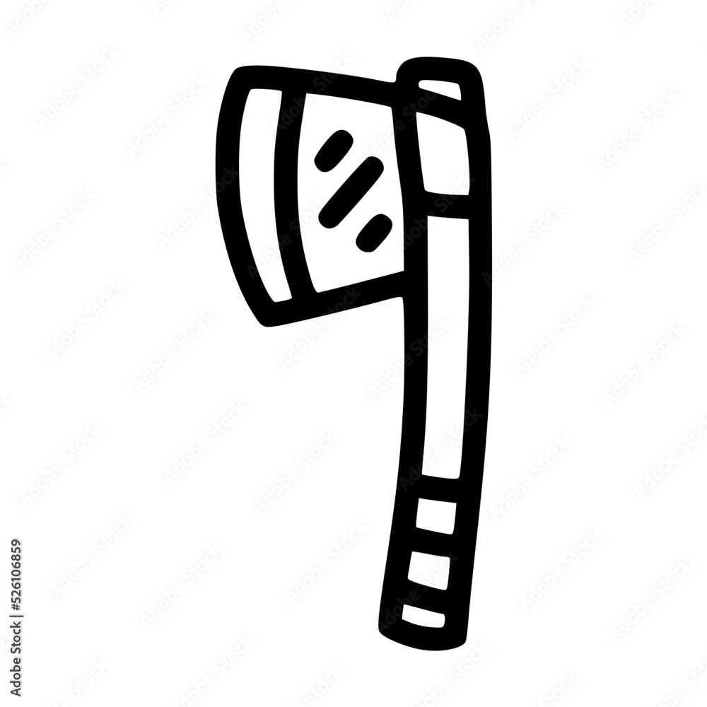 one sided axe lineart vector illustration icon design template with ...