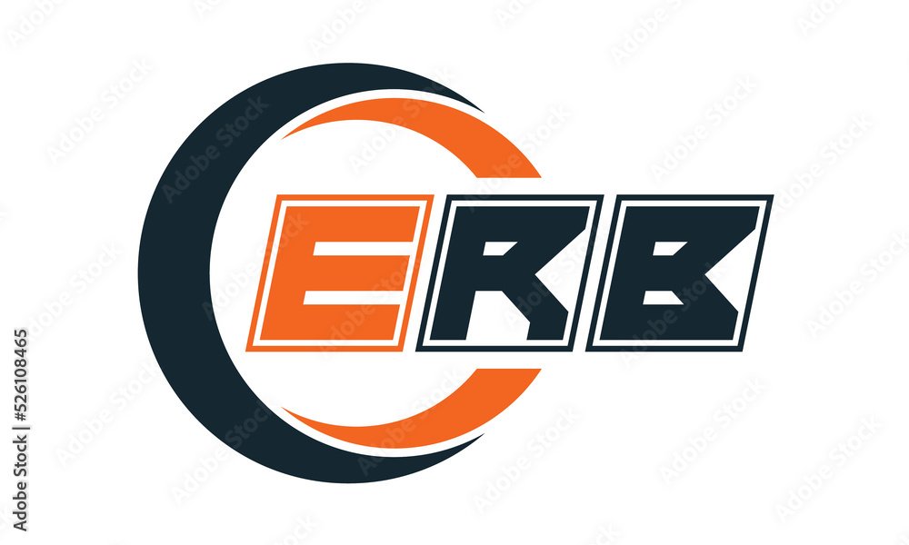 ERB three-letter circle logo design. custom font logo vector template ...