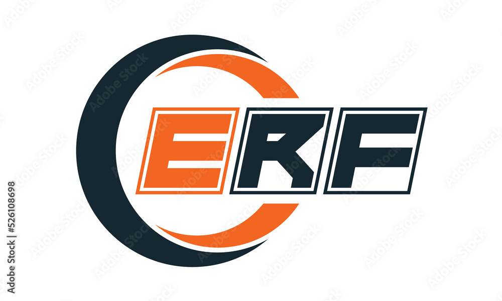ERF three-letter circle logo design. custom font logo vector template ...