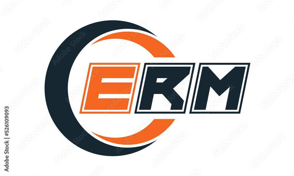 ERM three-letter circle logo design. custom font logo vector template ...