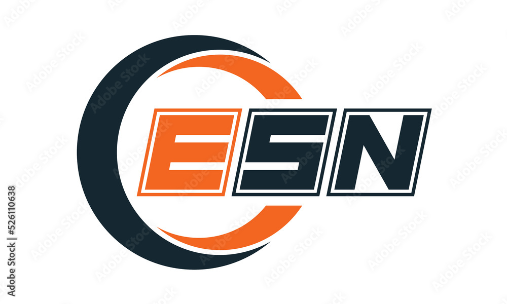 ESN three-letter circle logo design. custom font logo vector template ...