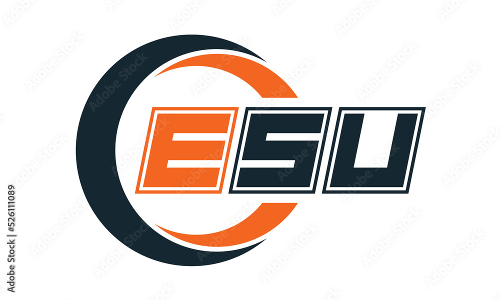 ESU three-letter circle logo design. custom font logo vector template ...
