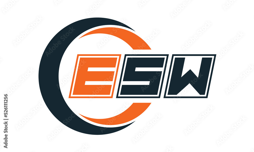 Vetor de ESW three-letter circle logo design. custom font logo vector ...