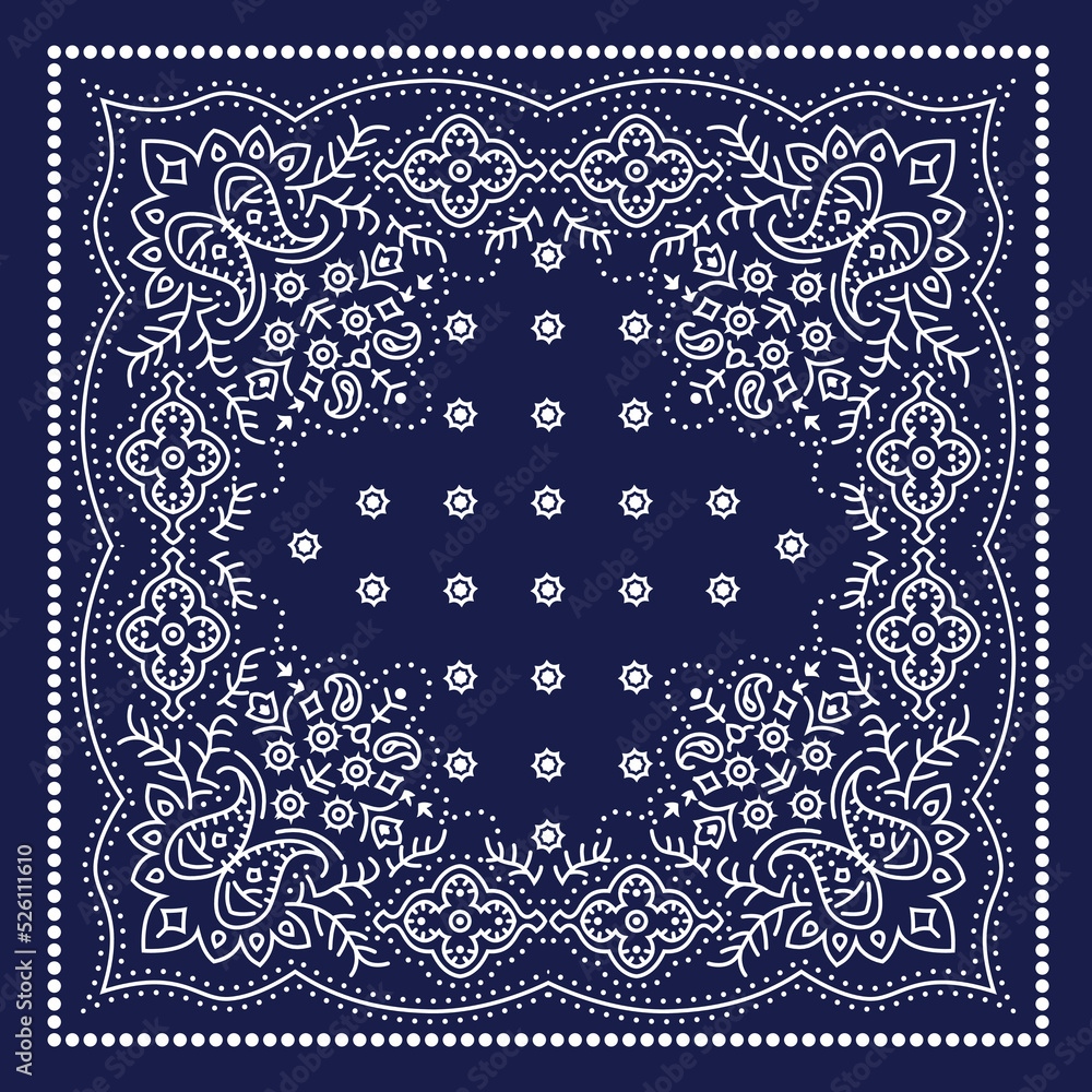 Modern cashmere paisley bandana print pattern Stock Vector | Adobe Stock