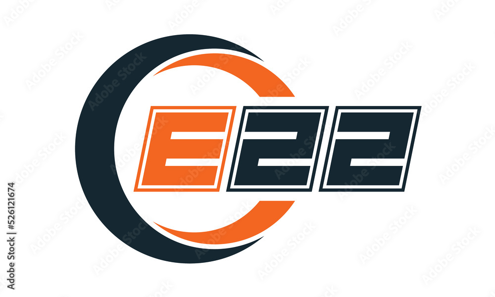 Vecteur Stock EZZ three-letter circle logo design. custom font logo ...