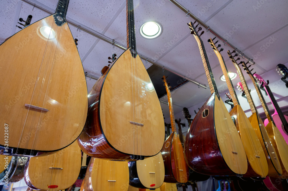 The Grand Bazaar 2022.Turkish musical instruments saz and baglama at a ...