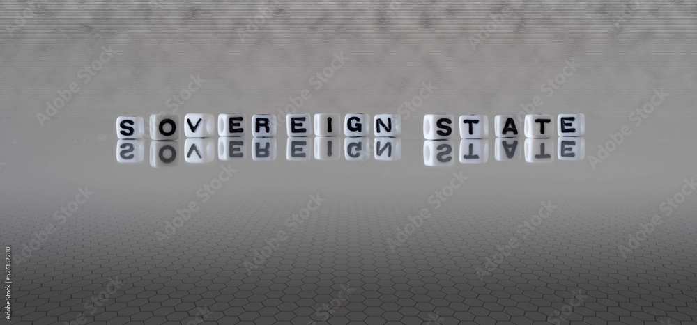 sovereign state word or concept represented by black and white letter ...
