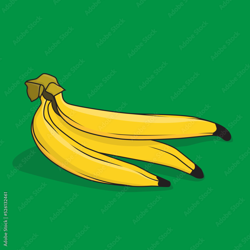 Banana in cartoon vector for healthy food template design Stock Vector ...