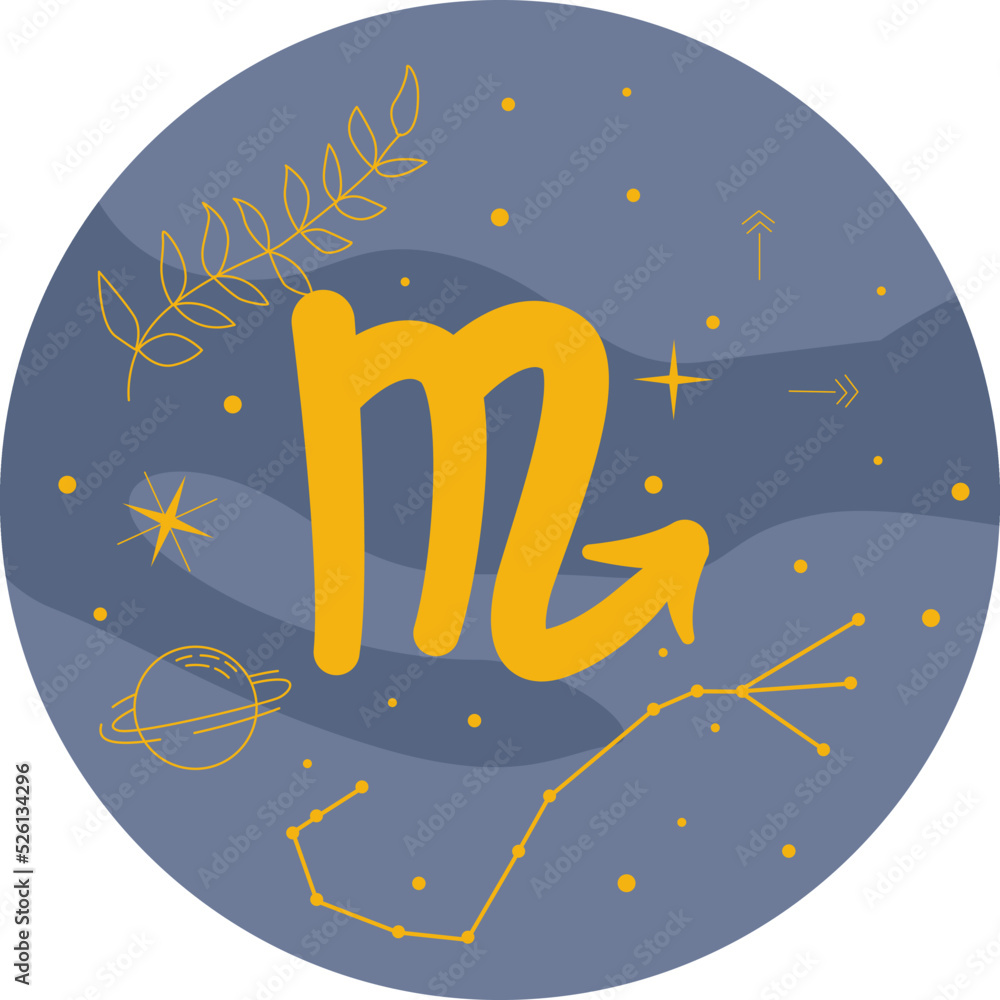 The sign of the horoscope is Scorpio. element of astrology zodiac ...