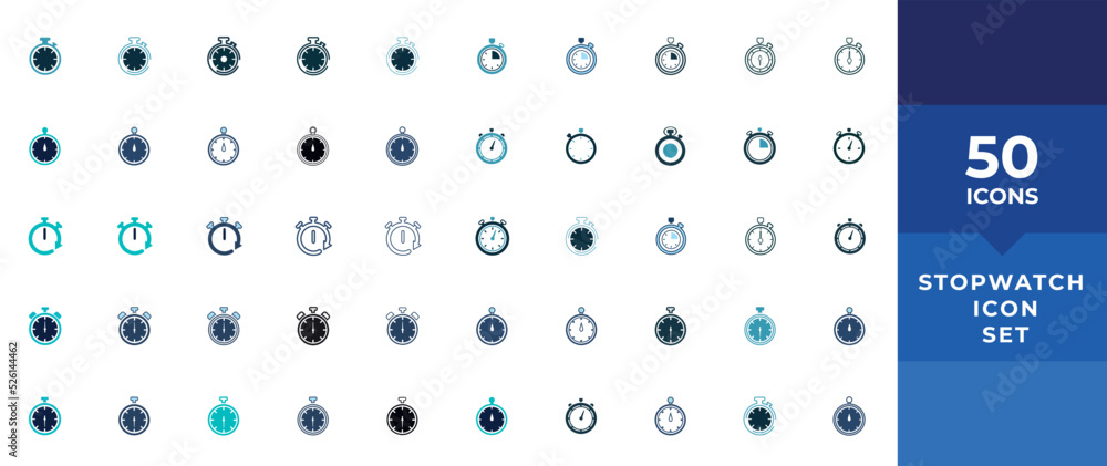 Timer Icon Set Stopwatch Timer Collection Timer Or Clock Symbol
