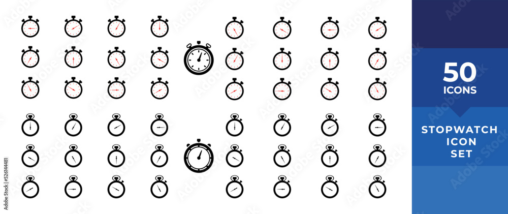 Timer Icon Set Stopwatch Timer Collection Timer Or Clock Symbol