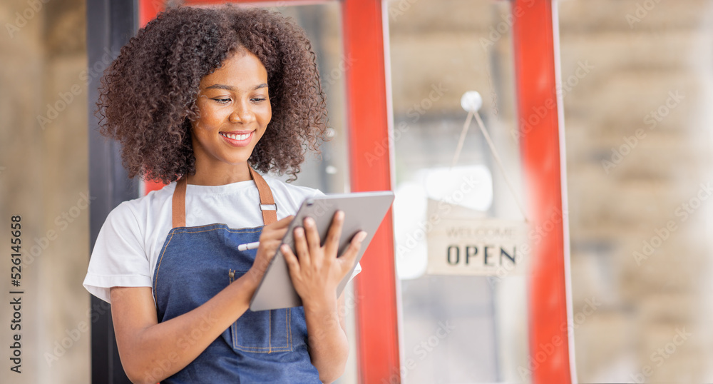 Startup successful african american small business owner sme Smiling ...