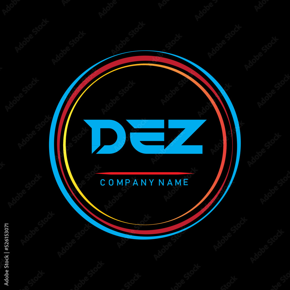 DEZ letter logo. DEZ initials letter logo design. The DEZ logo is ...