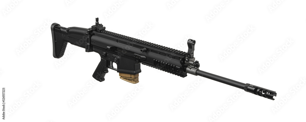 Modern automatic rifle isolated on white. Weapons for police, special ...