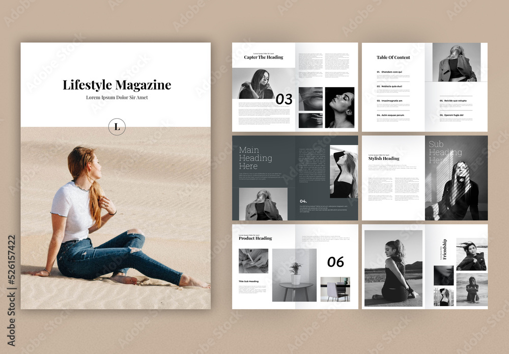 Magazine Layout Stock Template | Adobe Stock