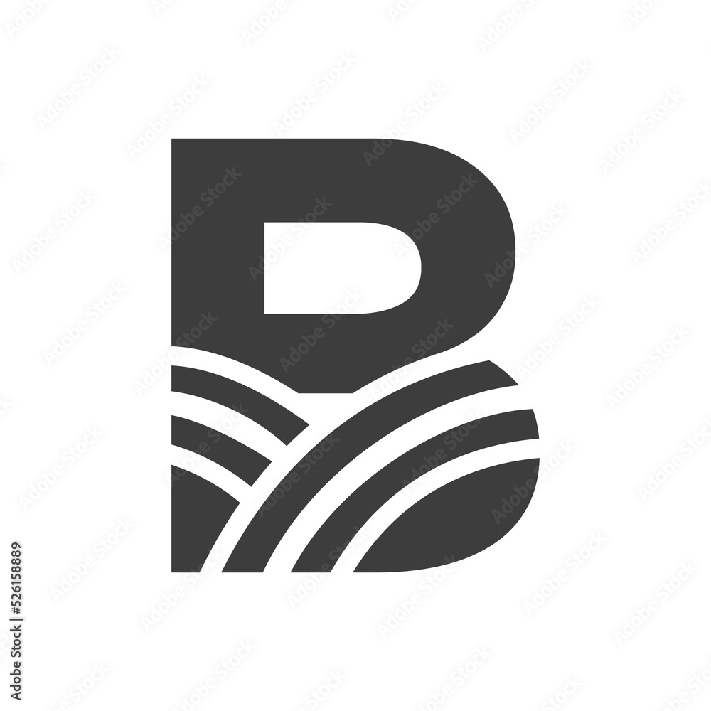 Agriculture Logo On Letter B Concept. Farm Logo Based on Alphabet for ...
