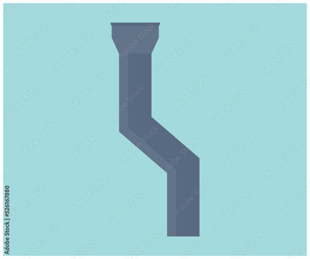 Plastic gutter on the roof of the building and downpipe on the wall ...