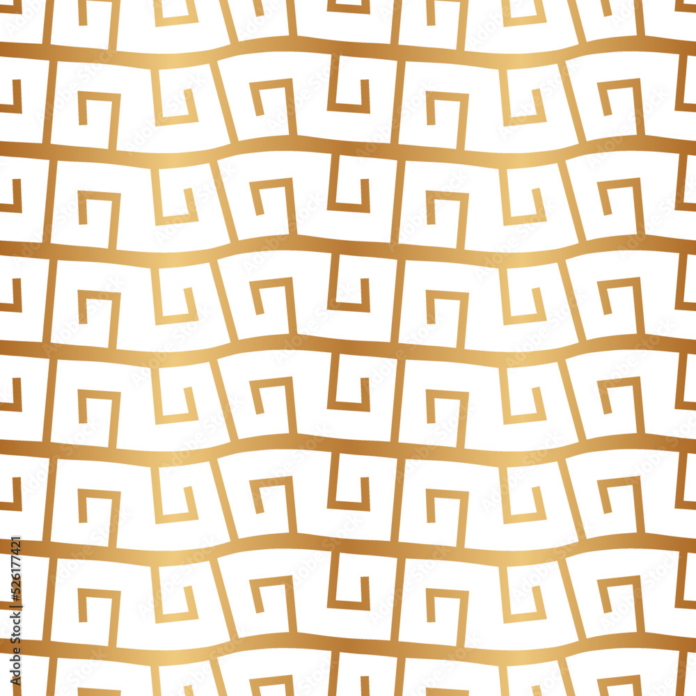 Vecteur Stock Greek gold seamless pattern. Meander golden background ...