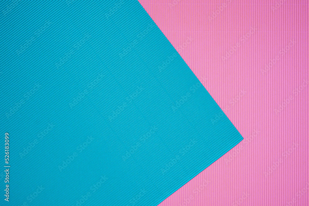 Blue and yellow two tone color paper background with stripes. Abstract ...