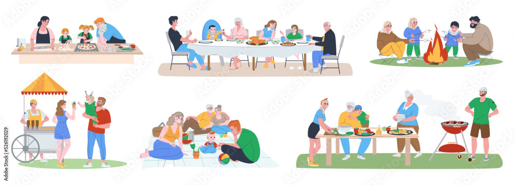 Big Family Dinner Clipart